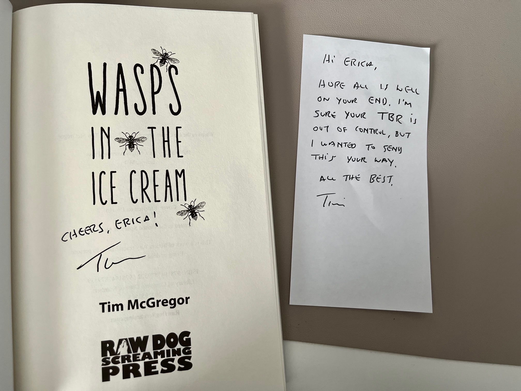 Wasps in the Ice Cream by Tim McGregor | Book Review - Erica Robyn Reads
